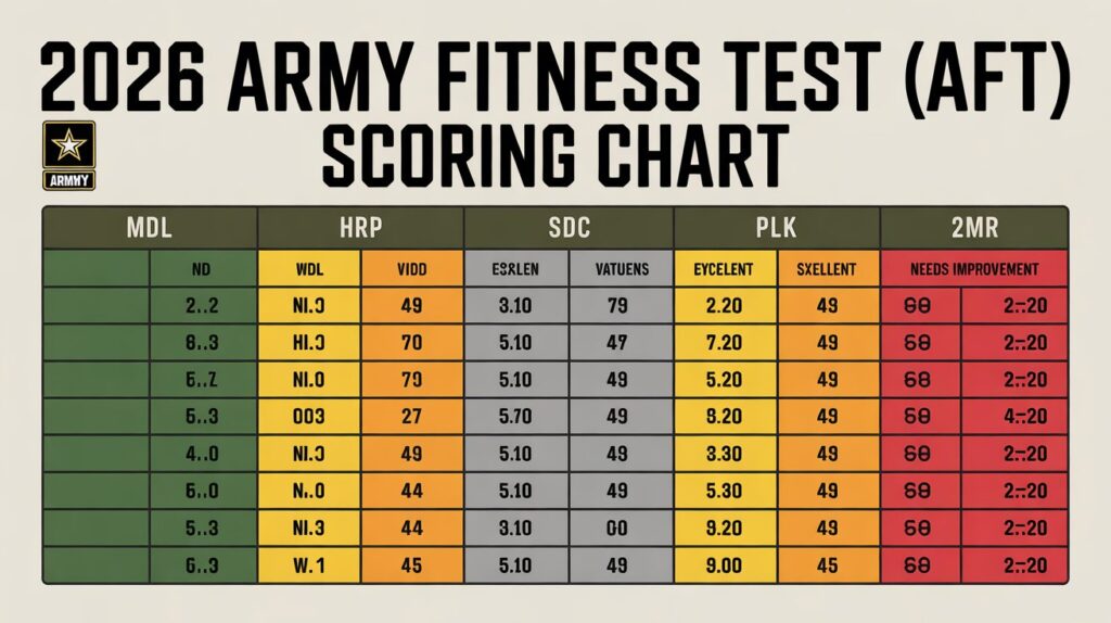 Army Fitness Test Scoring Chart 2026 (Official AFT)